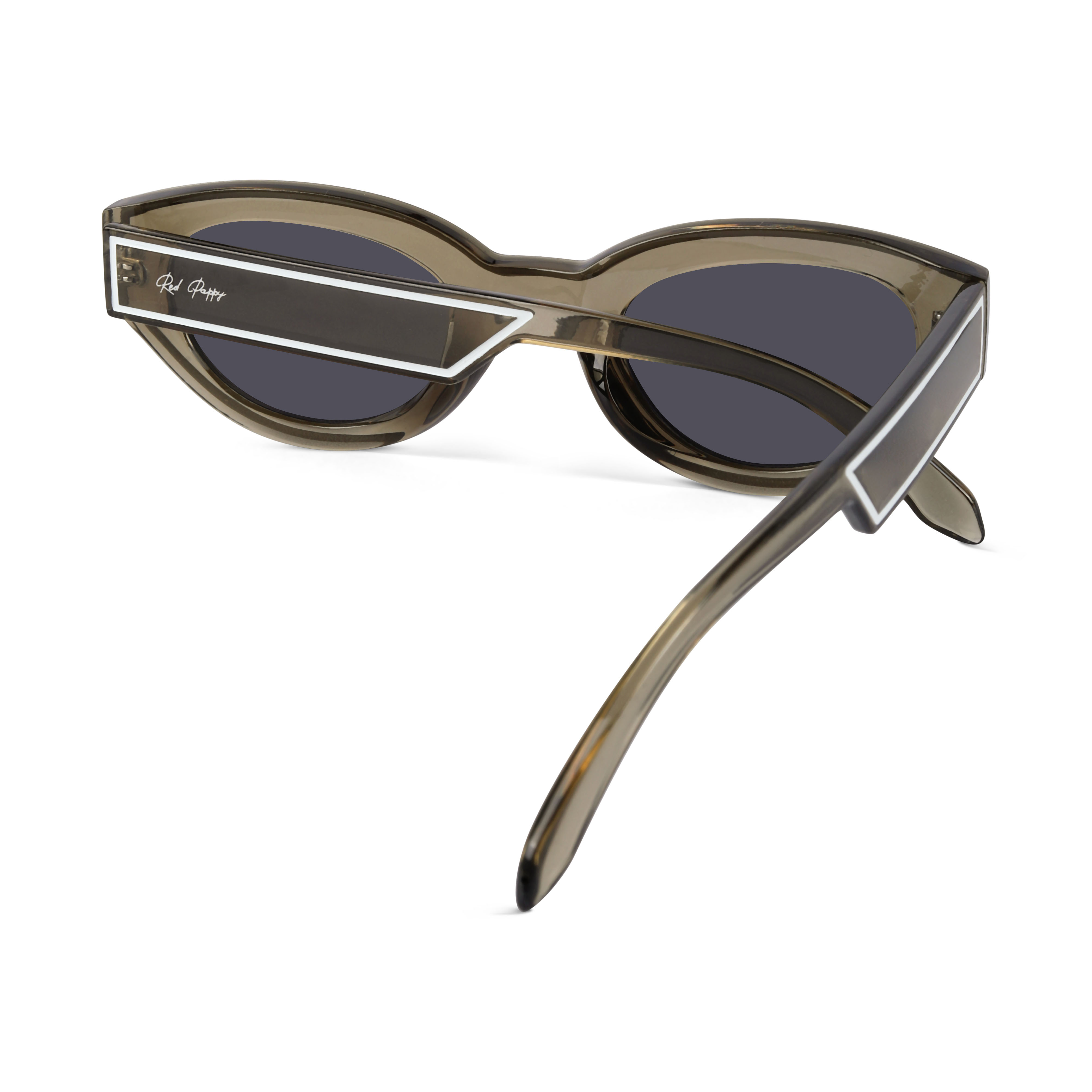 Buy Red Pappy Chronon Olive Rectangle Sunglasses - Woggles
