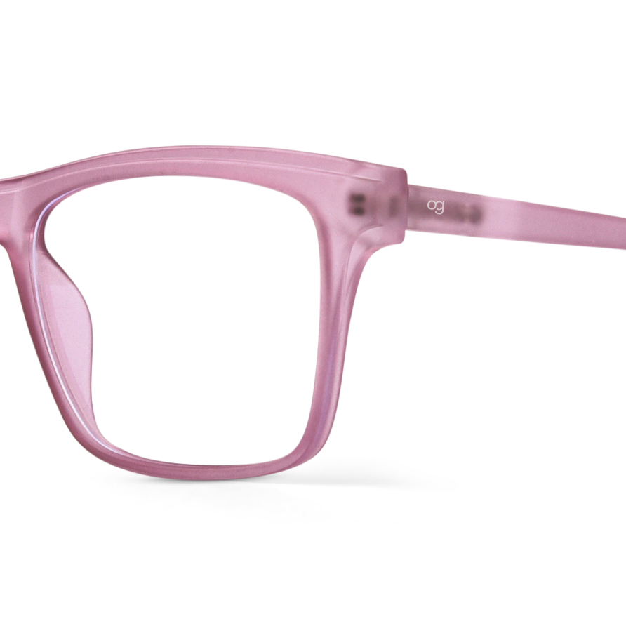 Buy Sakura Pink Rectangle Blue Screen Glasses-Woggles